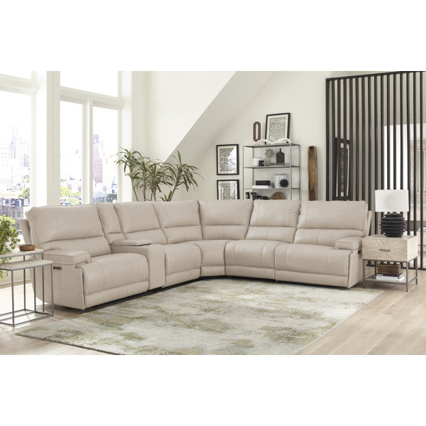 Rizzo heights leather power reclining sectional with power headrests store